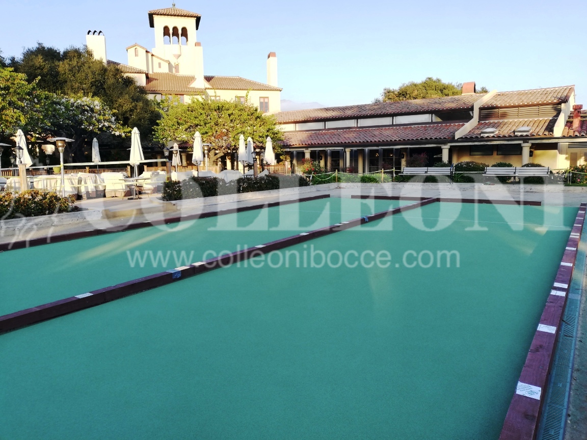 Outdoor bocce courts in Montecito, Santa Barbara CA USA