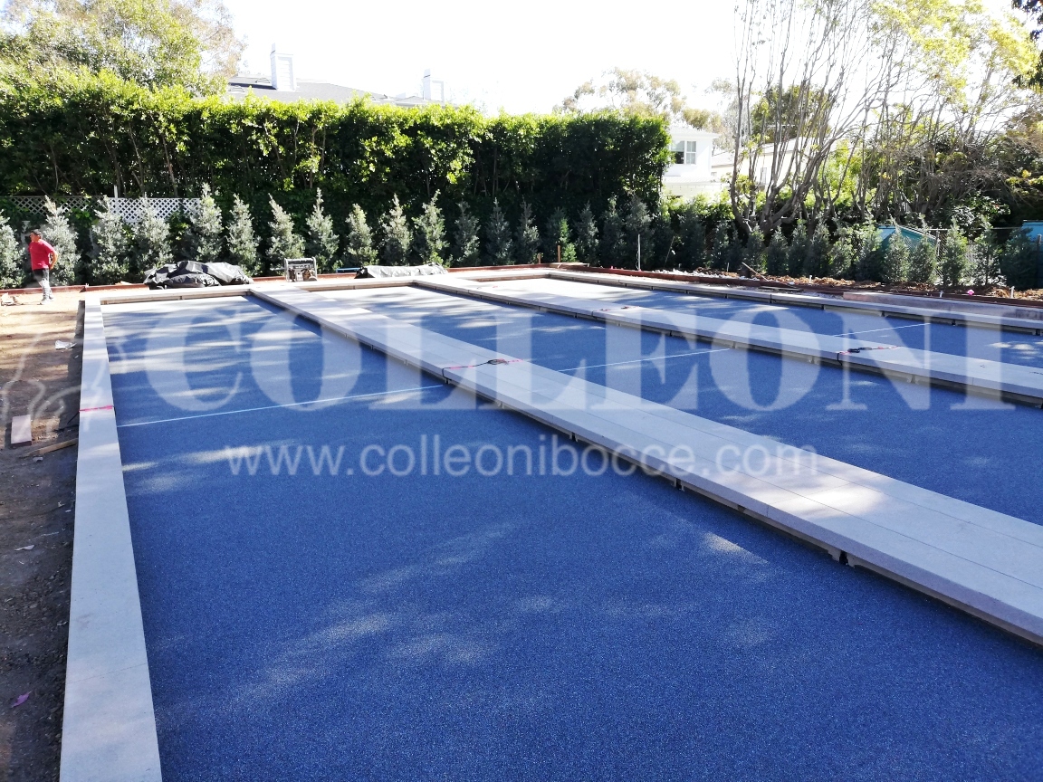 Bocce courts at Veterans Garden in Pacific Palisades CA USA